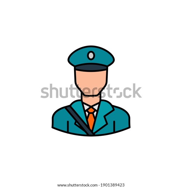 Avatar Postman Outline Icon Signs Symbols Stock Vector (Royalty Free ...