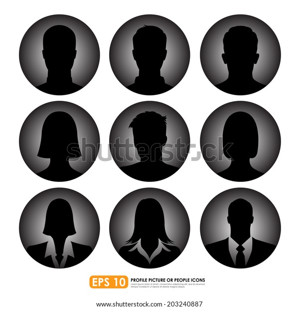 Avatar Profile Picture Icon Set Including: เวกเตอร์สต็อก (ปลอดค่า ...