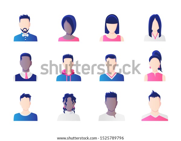Avatar Set Group Working People Diversity Stock Vector (Royalty Free ...