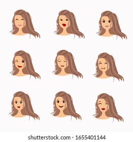 Avatar Set Simple Cute Minimalist Character Stock Vector (Royalty Free ...