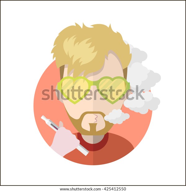 Avatar Vape Profile Picture Flat Icon Stock Vector (Royalty Free ...