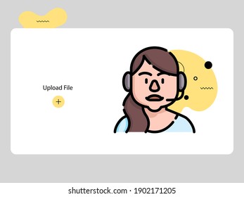 Avatars Call Center Agent Flat Design Stock Vector (Royalty Free ...