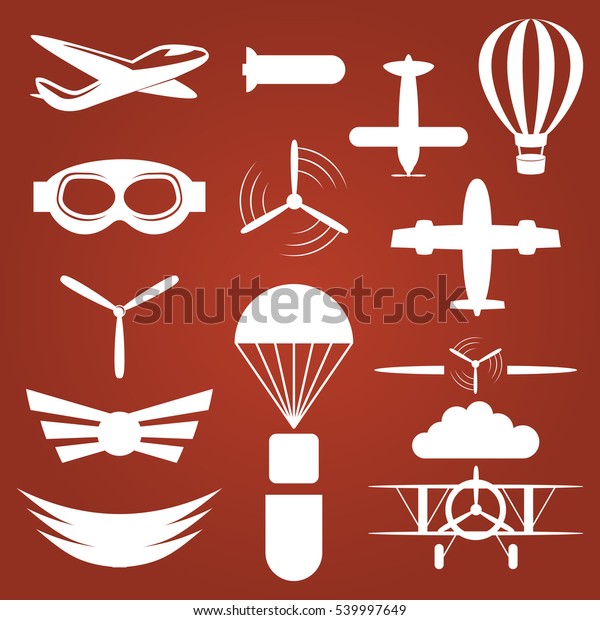 Aviation Aircraft White Vector Shapes 스톡 벡터(로열티 프리) 539997649 ...