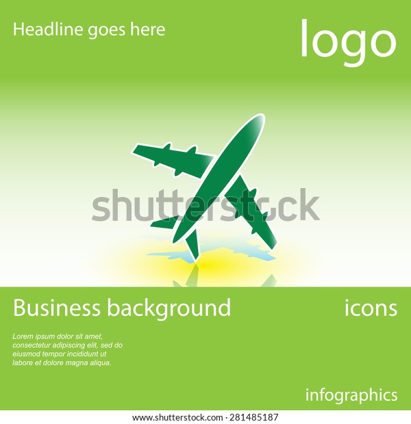 Aviation Green Business Background Space Text Stock Vector (Royalty ...