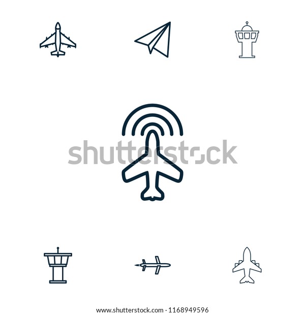 Aviation Icon Collection 7 Aviation Outline Stock Vector (Royalty Free ...