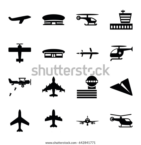Aviation Icons Set Set 16 Aviation Stock Vector (Royalty Free ...