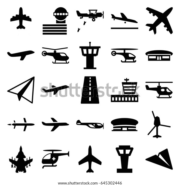 Aviation Icons Set Set 25 Aviation Stock Vector (Royalty Free ...