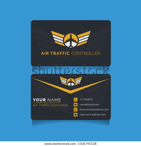 Aviation Name Card Template Vector Pilot Stock Vector (Royalty Free ...