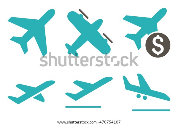 Aviation Vector Icons Pictogram Style Bicolor Stock Vector (Royalty ...