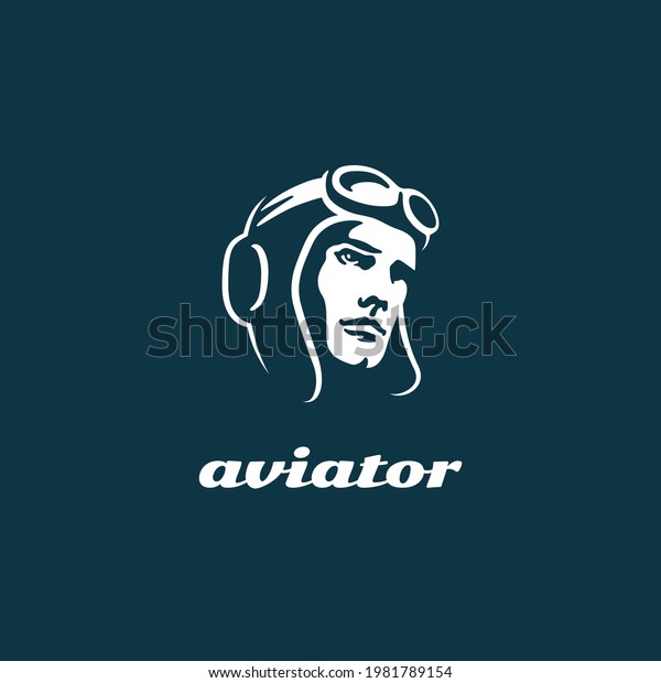 Aviator Logo Design Template Dark Background Stock Vector (Royalty Free ...