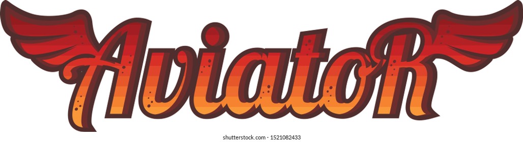Aviator Logo Sign Icon Theme Red Stock Vector (Royalty Free) 1521082433 ...