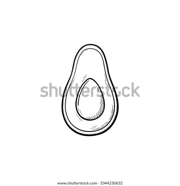 Avocado Hand Drawn Outline Doodle Icon Stock Vector (Royalty Free ...