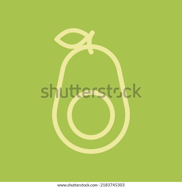 Avocado Line Icon Vector Avocado Outline Stock Vector (Royalty Free ...