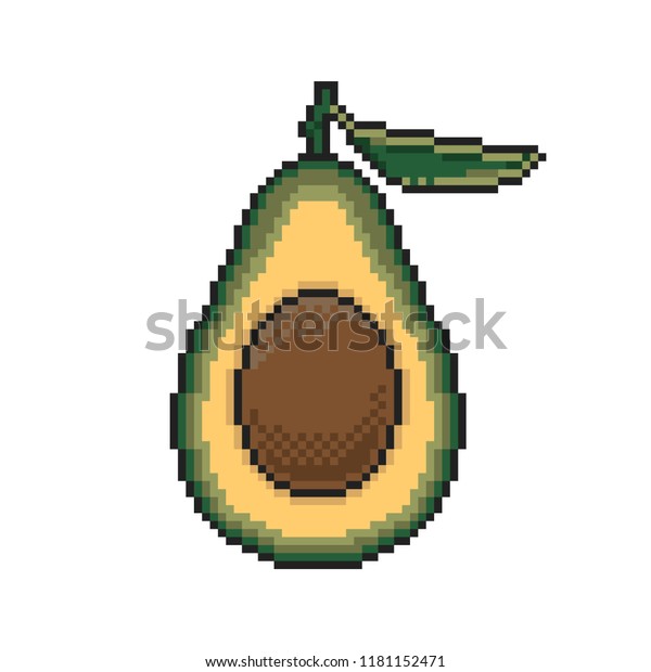Avocado Pixel Art On White Background Stock Vector (Royalty Free ...