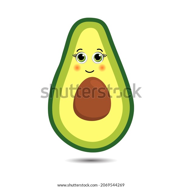 Avocado Smile On White Background Exotic Stock Vector (Royalty Free ...