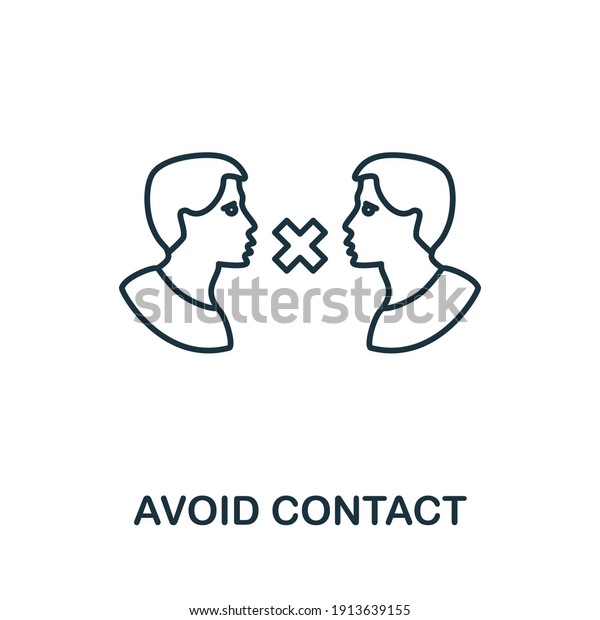 Avoid Contact Icon Simple Illustration Coronavirus Stock Vector ...
