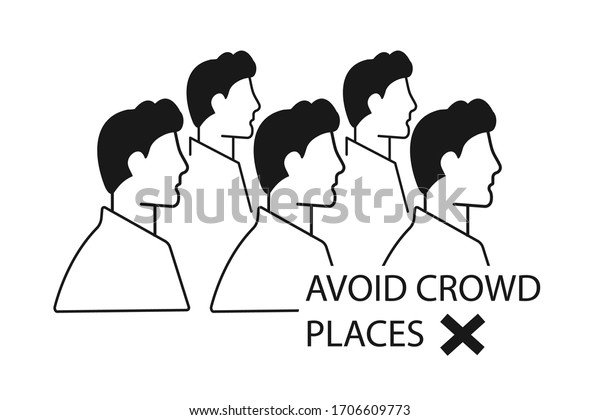 Avoid Crowd Place Icon Vector Isolate: vetor stock (livre de direitos ...