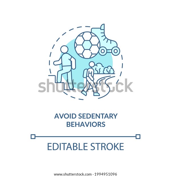 Avoid Sedentary Behaviors Concept Icon Lazy Stock Vector (Royalty Free ...