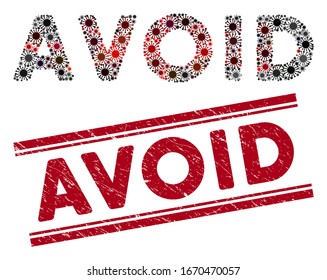 Avoid Stamp Seal Coronavirus Mosaic Text Stock Vector (Royalty Free ...