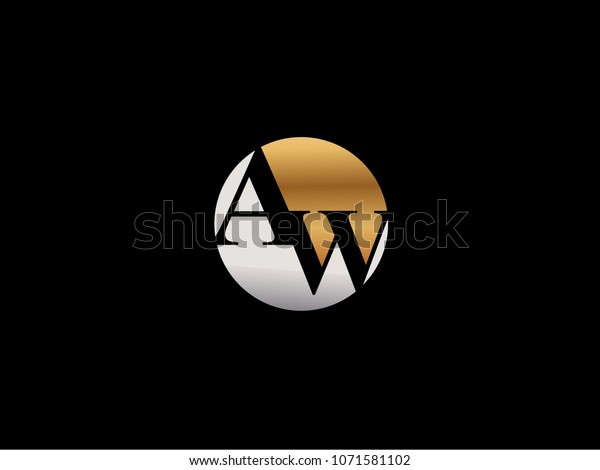 Aw Circle Shape Letter Logo Design Stock Vector (Royalty Free ...