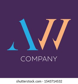 Aw Company Logo Template Monogram Design Stock Vector (Royalty Free ...