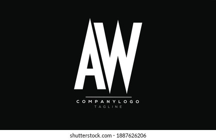 Aw Icon Monogram Letter Text Alphabet: เวกเตอร์สต็อก (ปลอดค่าลิขสิทธิ์ ...