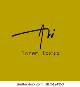 Aw Initial Handwriting Handwritten Logo Identity Stock Vector (Royalty ...