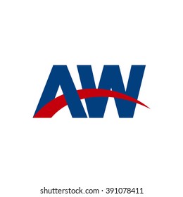 Jw Initial Overlapping Swoosh Letter Logo: vector de stock (libre de ...