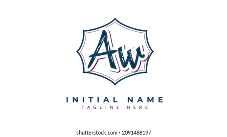 Aw Initials Handwriting Logo Vector Stock Vector (Royalty Free ...