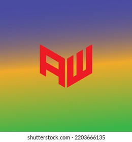 Aw Letter Logo Design Illustrator Vector Stock Vector (Royalty Free ...