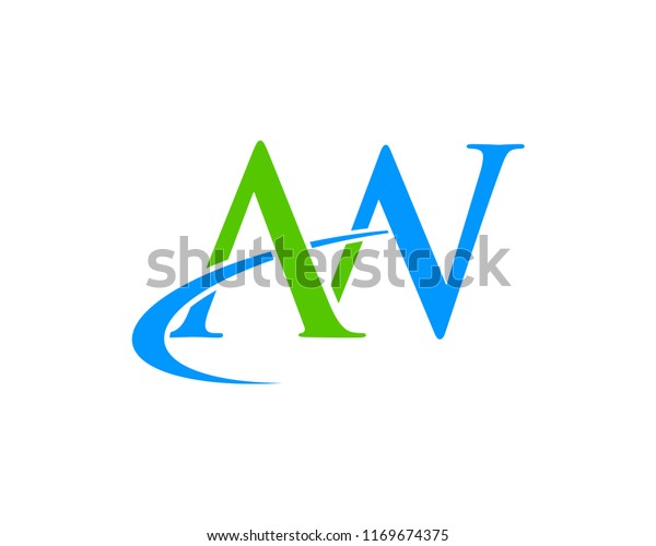 Aw Letter Logo Design Template Vector Stock Vector (Royalty Free ...