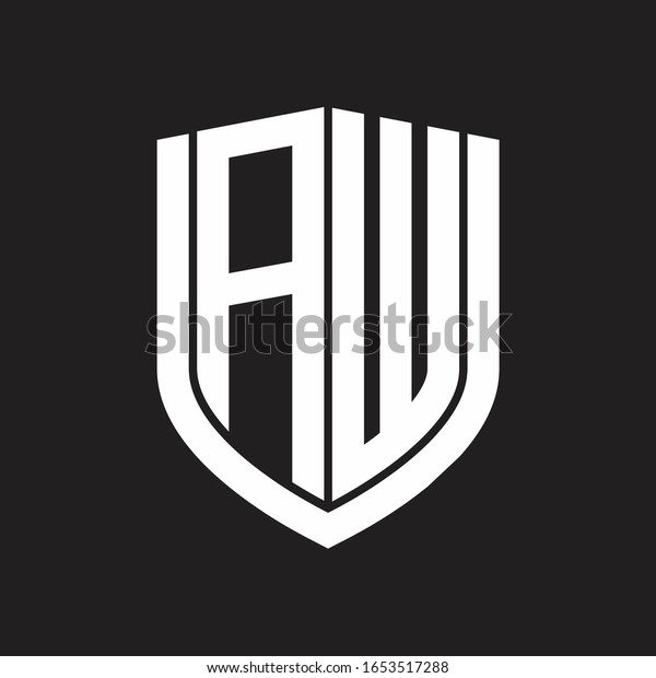 Aw Logo Monogram Emblem Shield Design Stock Vector (Royalty Free ...