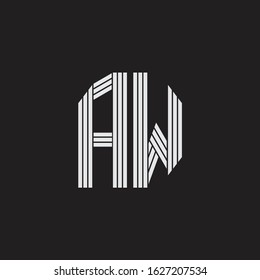 Aw Logo Monogram Outline Style Linked: vector de stock (libre de ...