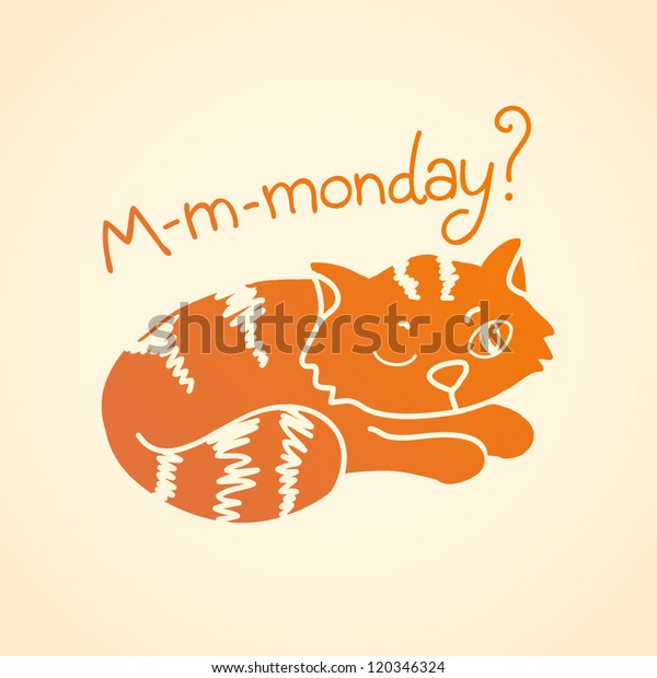 Awakening Cat Asking About Day Week: เวกเตอร์สต็อก (ปลอดค่าลิขสิทธิ์ ...