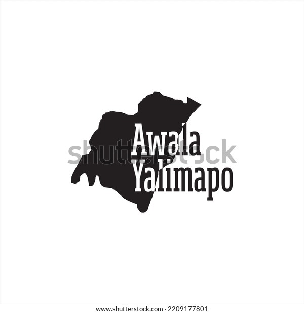 Awala Yalimapo Map Black Lettering Design Stock Vector (Royalty Free ...