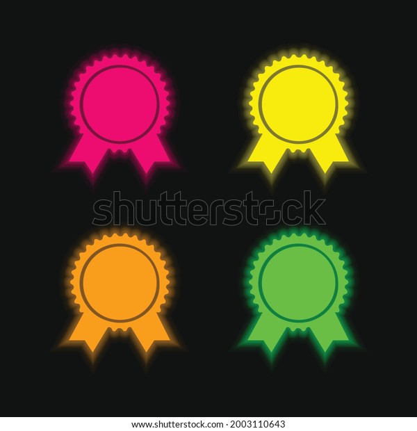 Award Badge Circular Shape Ribbon Tails Stock Vector (Royalty Free ...
