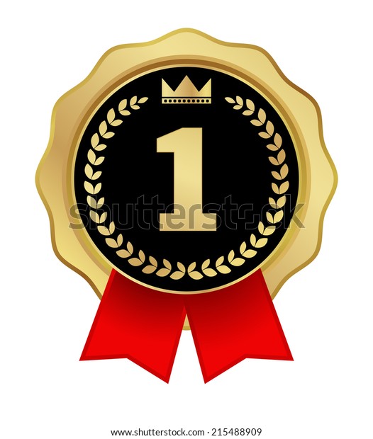 Award Label First Place Icon Design Stock Vector (Royalty Free) 215488909