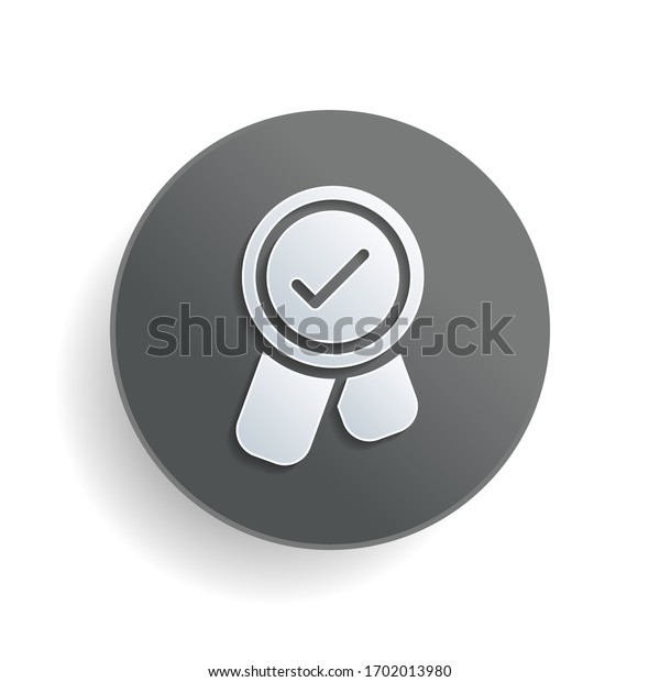 Award Ribbon Check Mark Icon White Stock Vector (Royalty Free ...