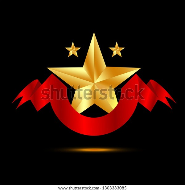 Award Ribbon Gold Star Vector Stock Vector (Royalty Free) 1303383085 ...