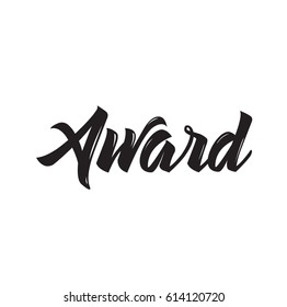 Vektor Stok Award Text Design Vector Calligraphy Typography (Tanpa ...