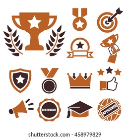 Awards Icon Set Stock Vector (Royalty Free) 458979829 | Shutterstock