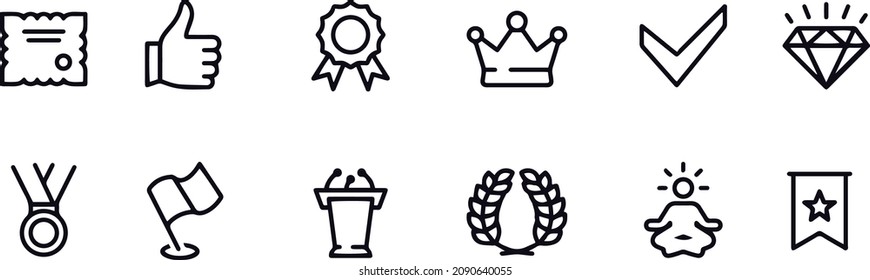 Awards Outline Icon Set Vector Design Stock Vector (Royalty Free ...