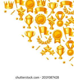 Awards Trophy Background Reward Items Sports Stock Vector (Royalty Free ...