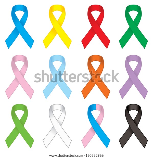 Awareness Ribbons Set Stock Vector (Royalty Free) 130352966 | Shutterstock
