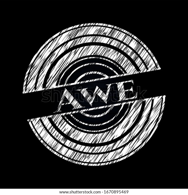 Awe Chalk Emblem Written On Blackboard Stock Vector (Royalty Free ...