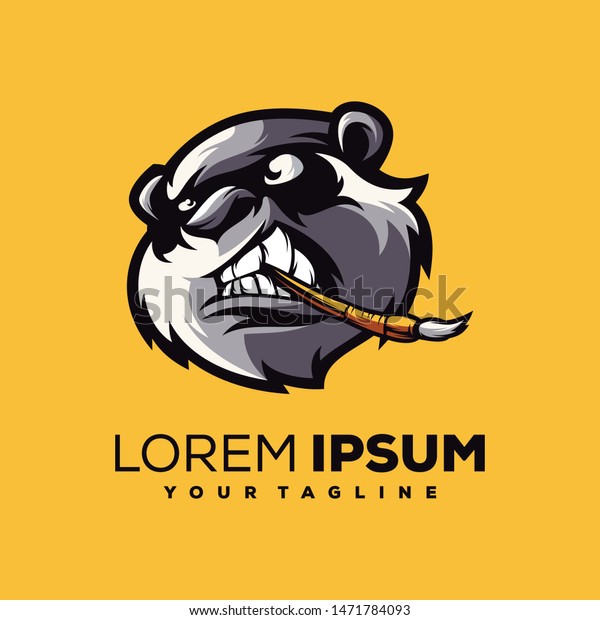 Awesome Angry Panda Logo Design Stock Vector (Royalty Free) 1471784093 ...
