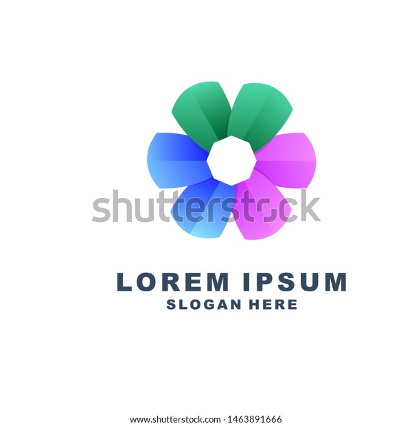 Awesome Colorful Circle Flower Logo Premium Stock Vector (Royalty Free ...
