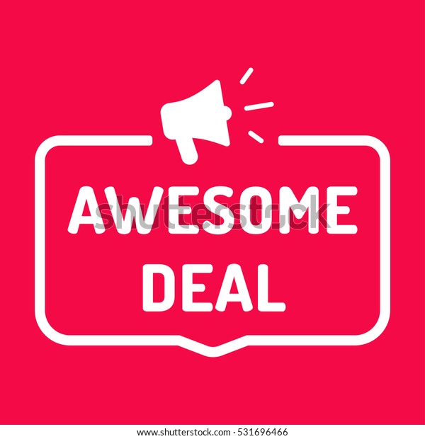 Awesome Deal Badge Megaphone Icon Flat Stock Vector (Royalty Free ... Awesome Deal Badge Megaphone Icon Flat Stock Vector (Royalty Free ...