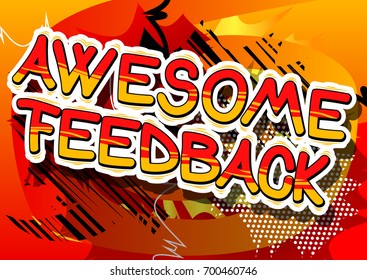 Awesome Feedback Comic Book Word On Stock Vector (Royalty Free ...