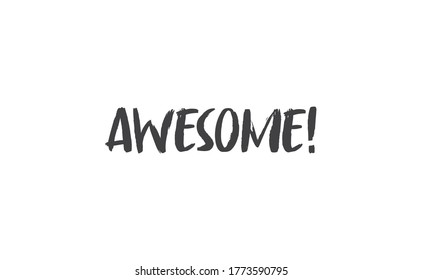 Awesome Lettering Text Hand Drawn Style Stock Vector (Royalty Free ...